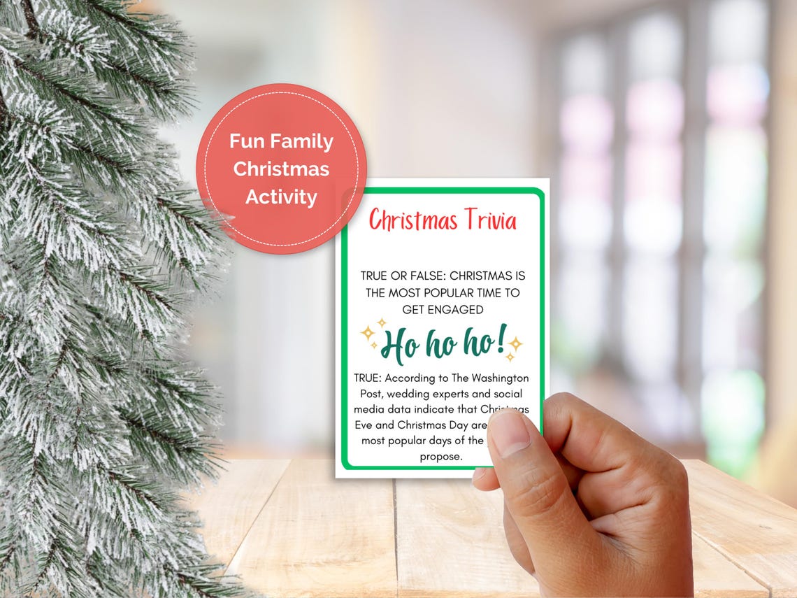 Christmas Trivia Cards, Holiday Trivia Cards, Christmas Trivia ...