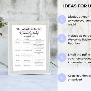 Editable Family Reunion Itinerary Template, Family Reunion Agenda ...