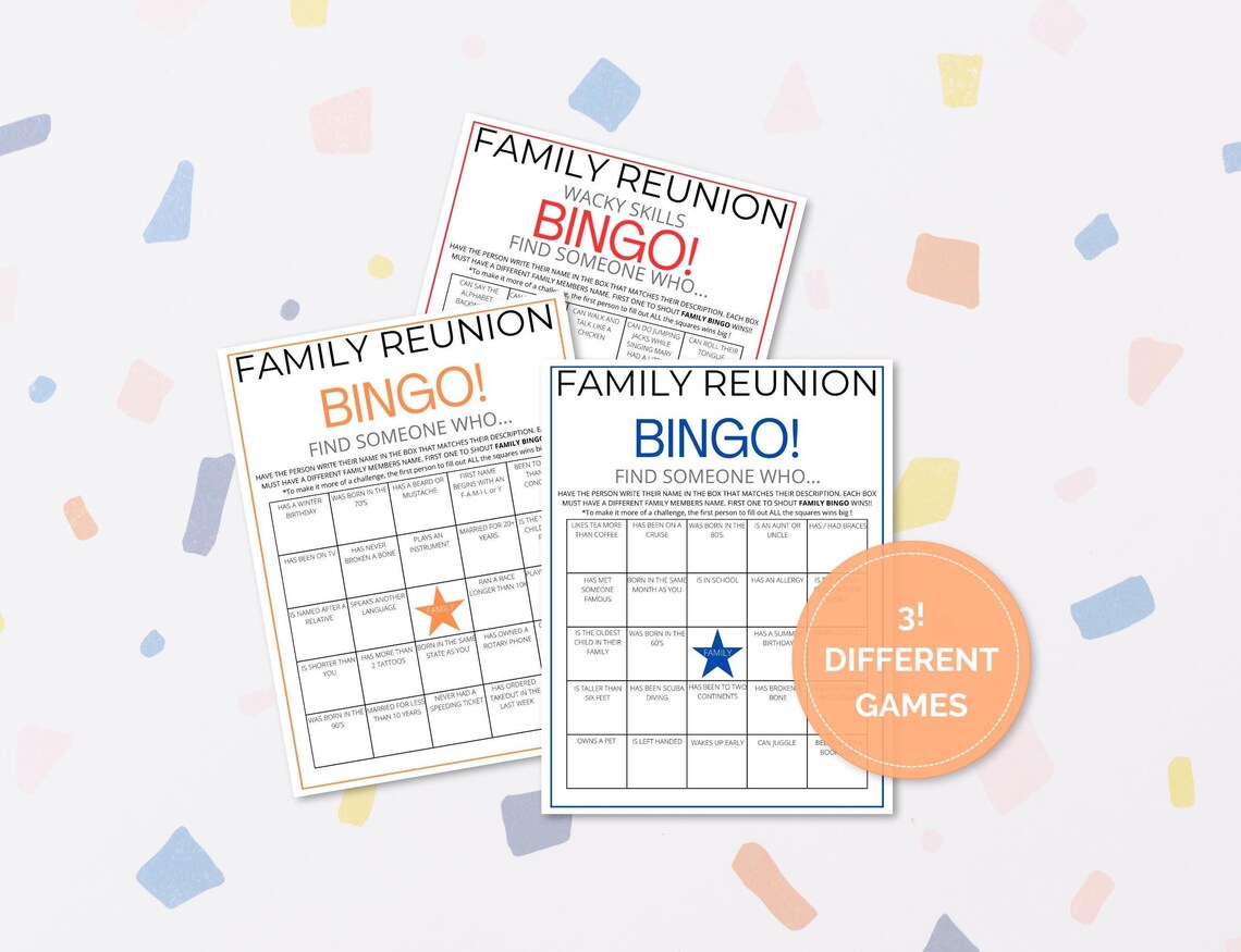 Family Reunion - Just Bingo Activity Pack, Family Reunion Games ...