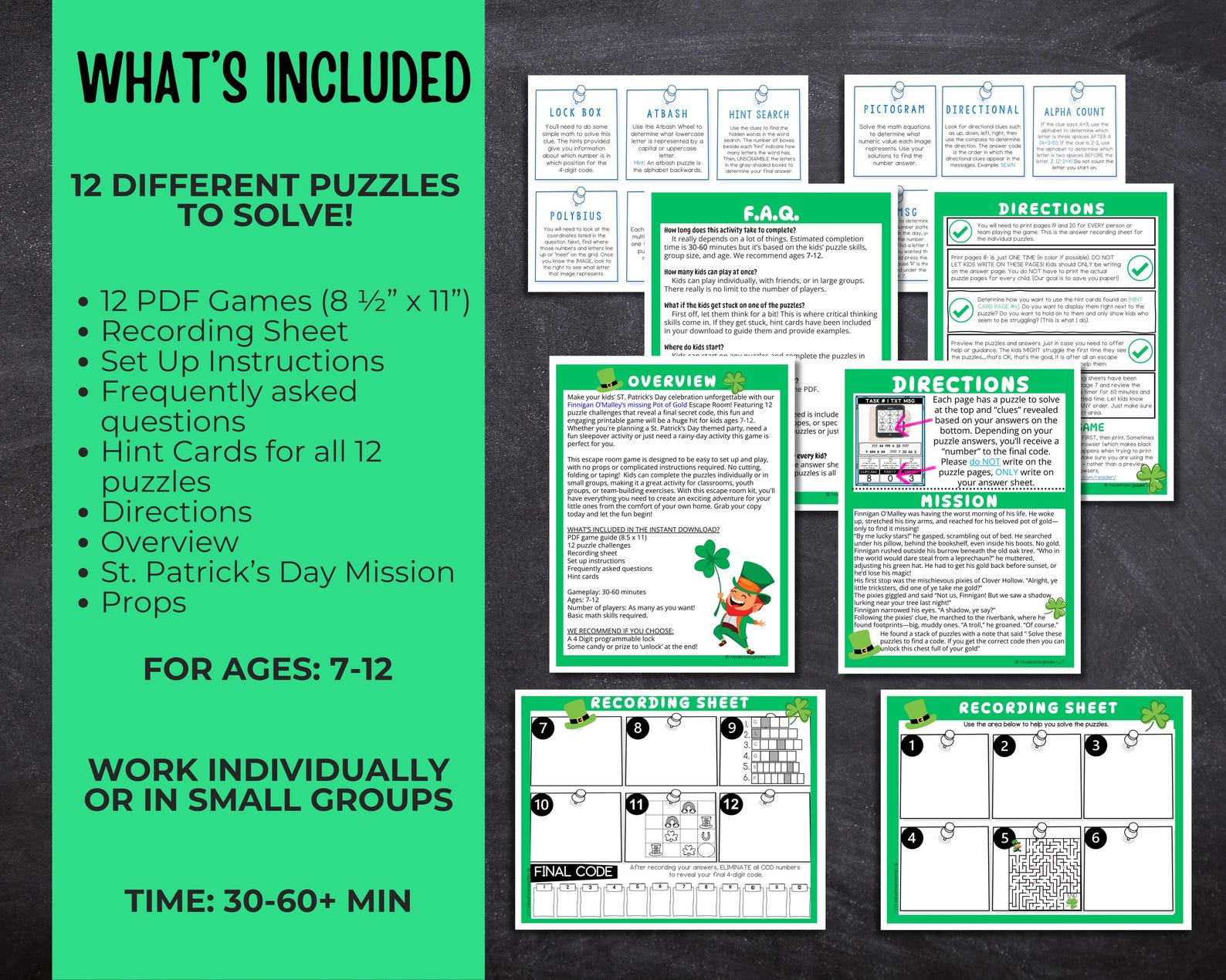 St Patrick's Day Escape Room for Kids, Printable Escape Room for Kids ...