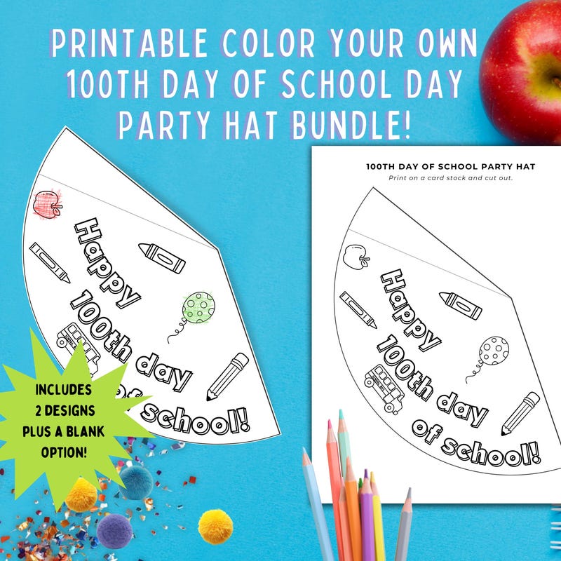 100th Day of School Hats - Etsy