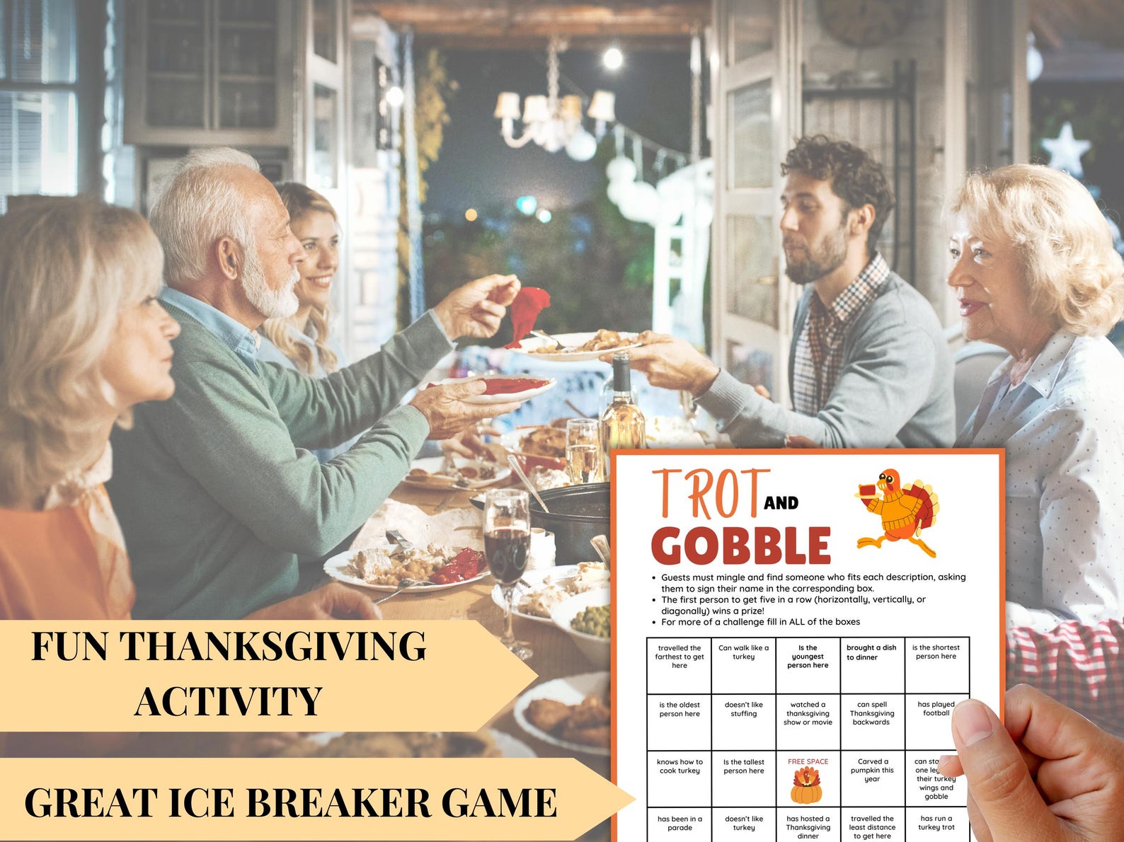Thanksgiving Bingo, Thanksgiving Dinner Game, Thanksgiving Family ...