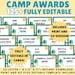 Editable Camp Awards, Funny Camp Awards, Summer Camp Awards, Camp ...