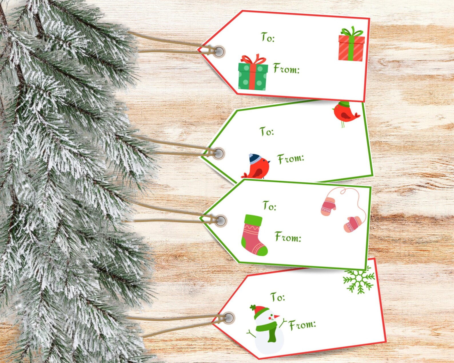Christmas Gift Tag Bundle, Holiday Gift Tags, Christmas Printable Gift ...