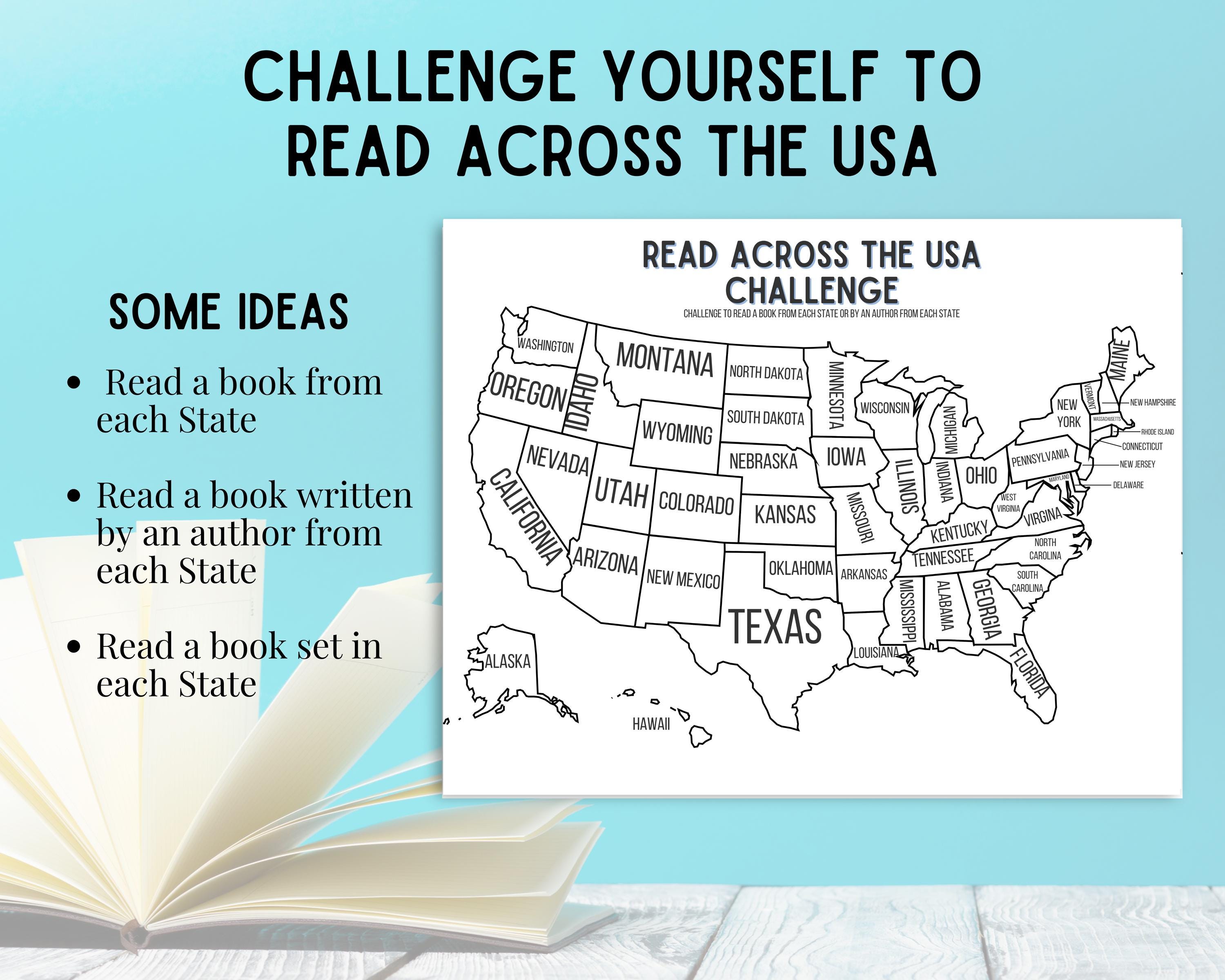 Read Across America Challenge, Read Across the USA, USA Reading ...