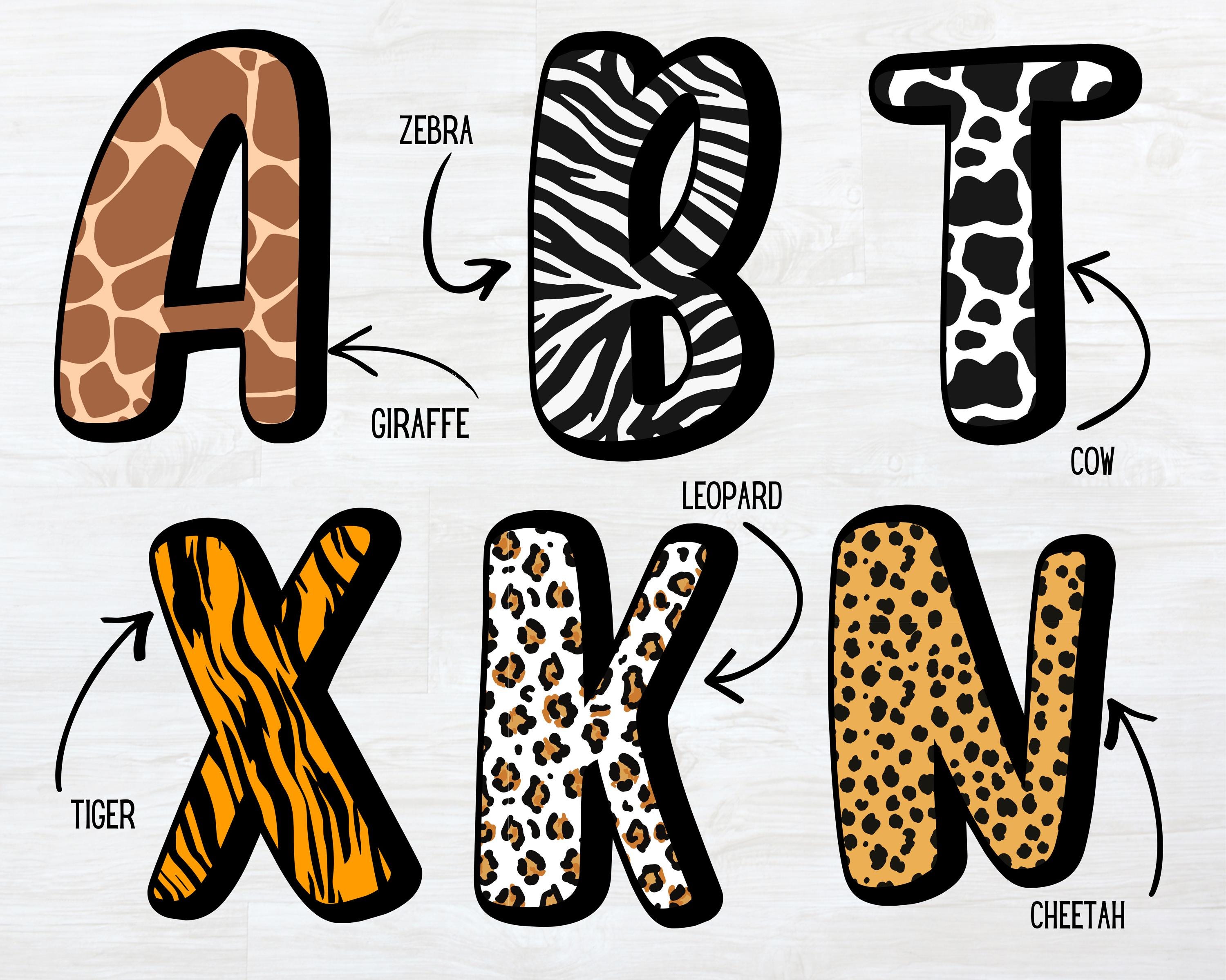 Animal Print Bulletin Board Letters, Safari Bulletin Lettering, Zoo ...