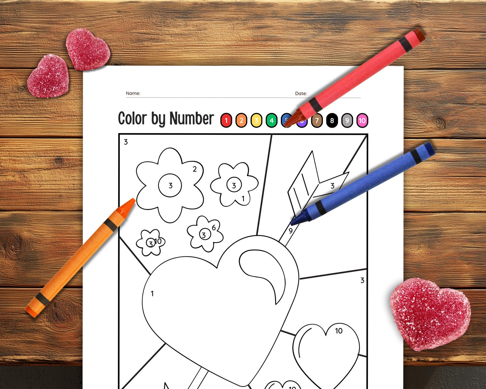 Valentines Day Color by Number, Kids Valentines Day Coloring Pages ...