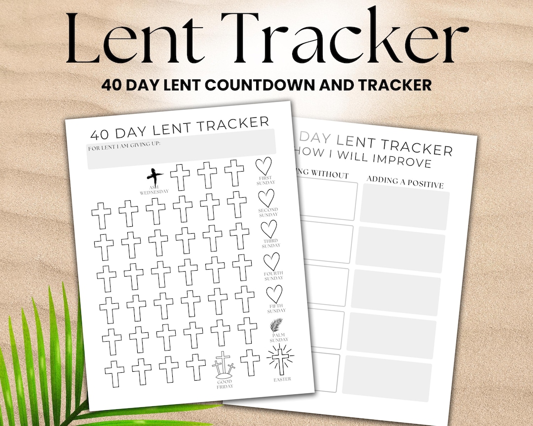 Printable Catholic Lent Tracker, Catholic Lent Activity, Lent Countdown ...