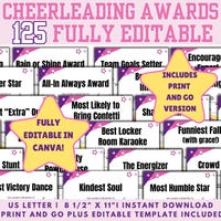 EDITABLE Cheerleader Certificate, Cheer Certificates Sports Award ...