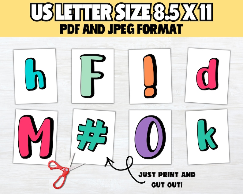 Bright Colorful Bulletin Board Letters, Rainbow Colors Bulletin ...
