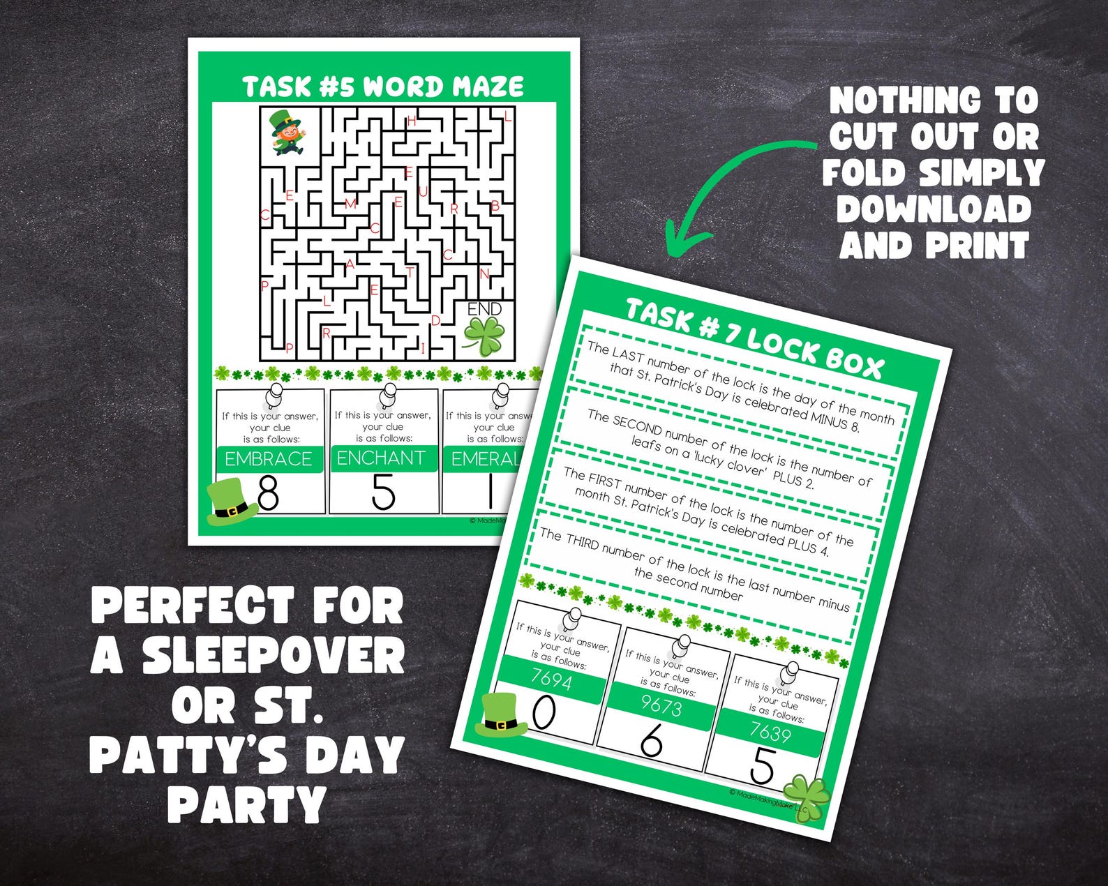 St Patrick's Day Escape Room for Kids, Printable Escape Room for Kids ...