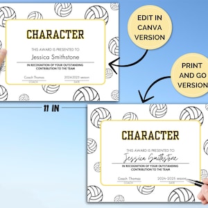 Editable Volleyball Awards, Funny Volleyball Awards, End of Season ...