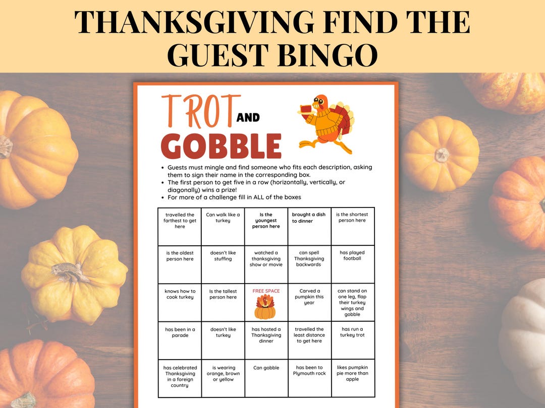 Thanksgiving Bingo, Thanksgiving Dinner Game, Thanksgiving Family ...