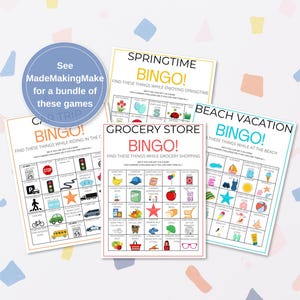 Kids Car Trip Bingo, Kids Car Games, Car Trip Game for Kids, Kids Bingo ...