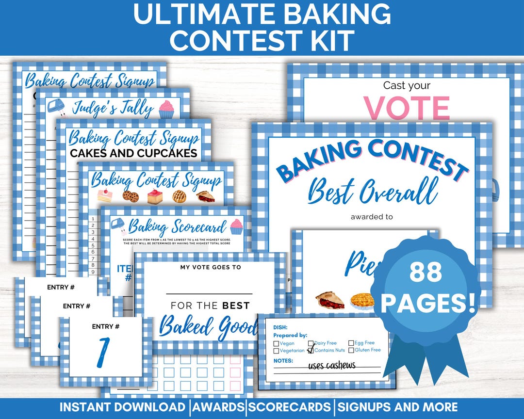 Ultimate Baking Competition Kit, Baking Contest Award Certificates ...