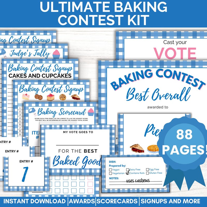 Baking Contest Score Sheet - Etsy