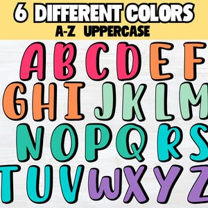 Bright Colorful Bulletin Board Letters, Rainbow Colors Bulletin ...