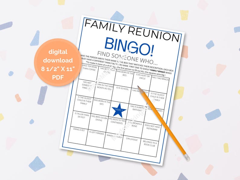 Family Reunion - Just Bingo Activity Pack, Family Reunion Games ...