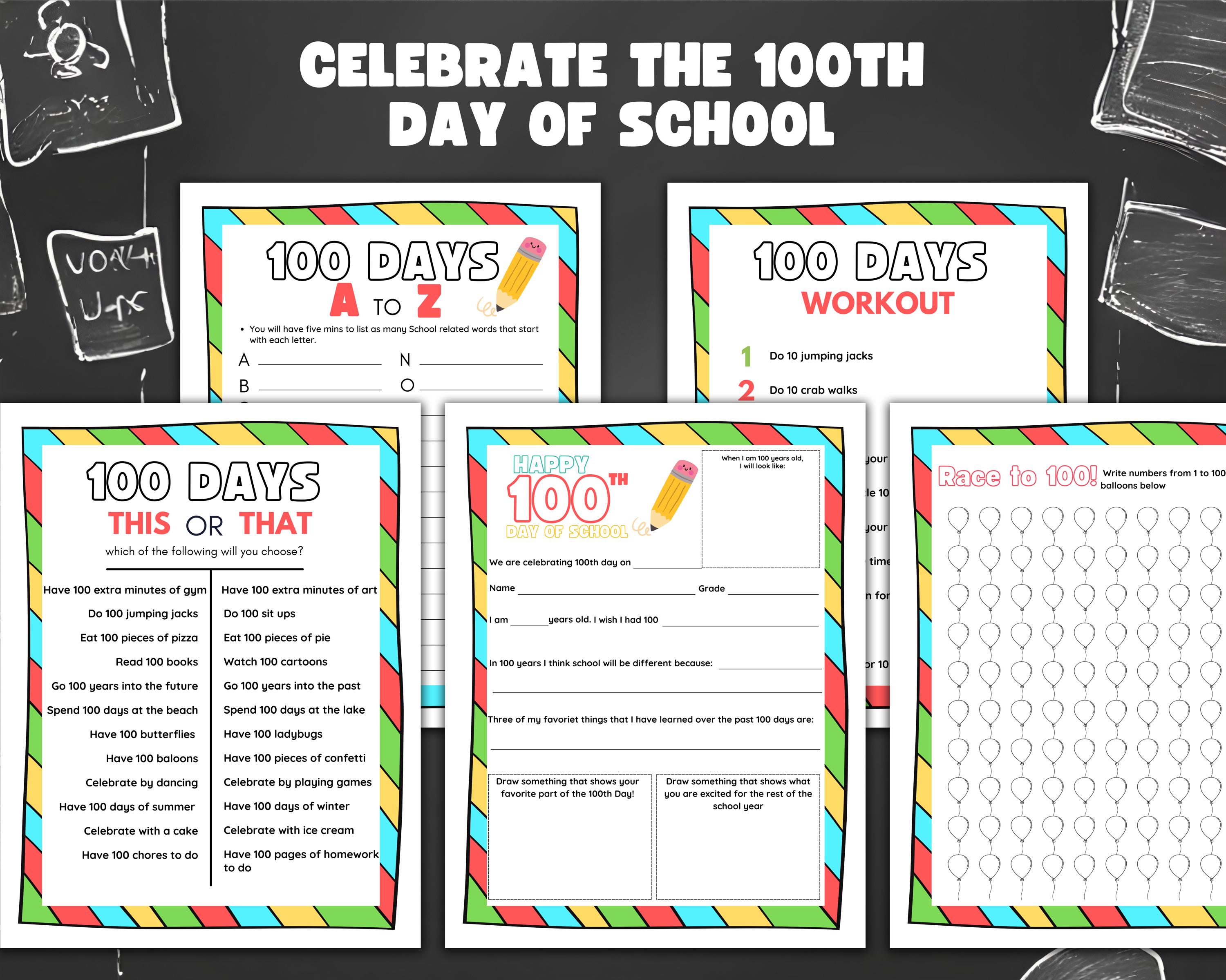 100th Day of School Activity Bundle, 100th Day of School Worksheet, 100 ...