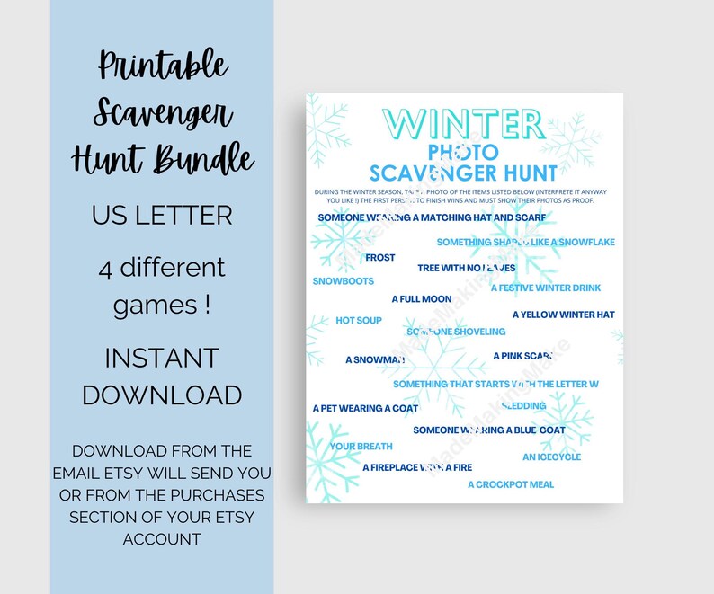 Printable Scavenger Hunt Pack, Fall Scavenger Hunt, Fun Scavenger ...