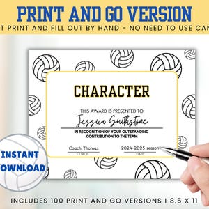 Editable Volleyball Awards, Funny Volleyball Awards, End of Season ...