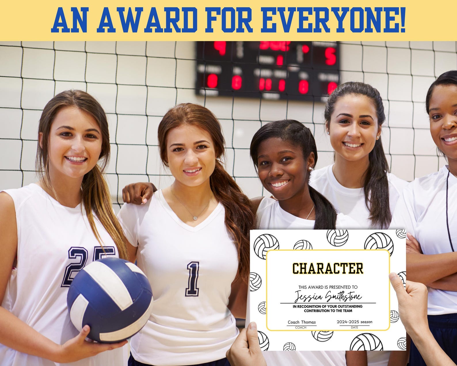 Editable Volleyball Awards, Funny Volleyball Awards, End of Season ...