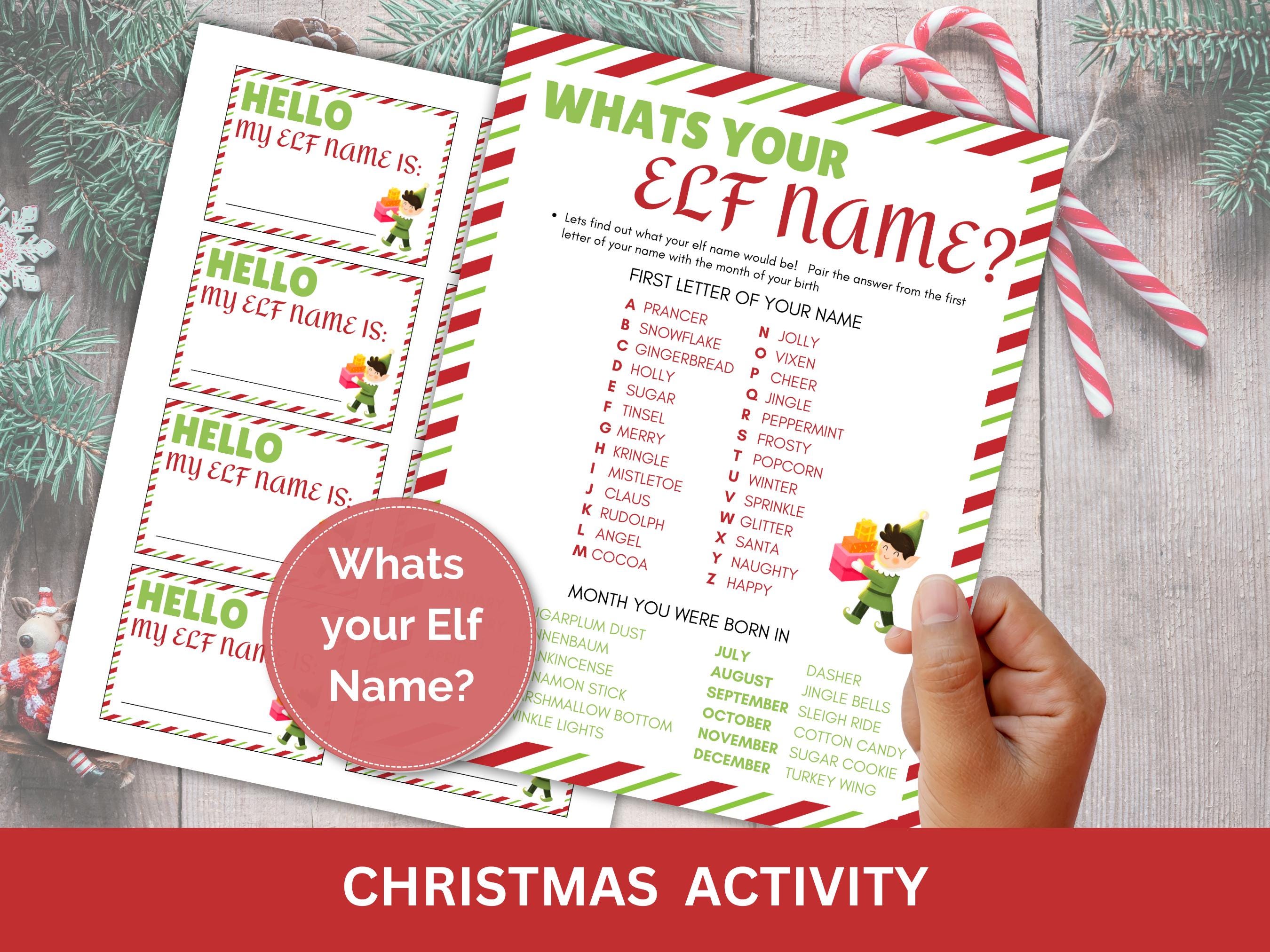 Whats Your Elf Name, Christmas Elf Name, Christmas Party Games, Holiday ...