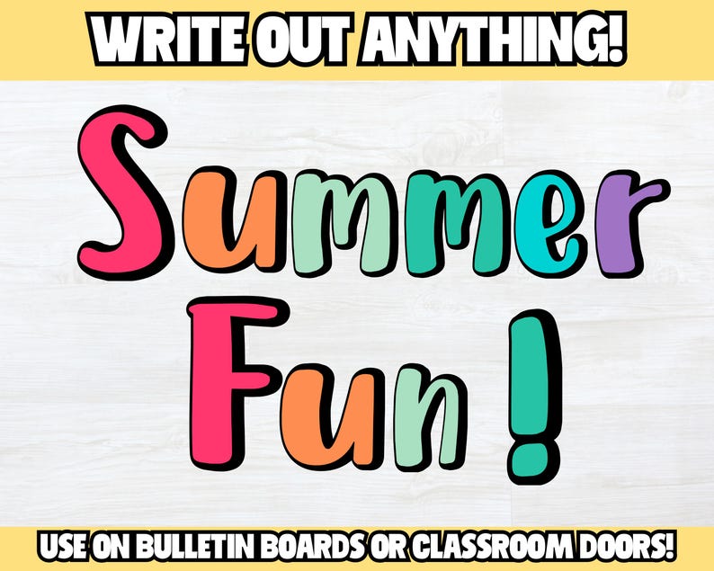 Bright Colorful Bulletin Board Letters, Rainbow Colors Bulletin ...