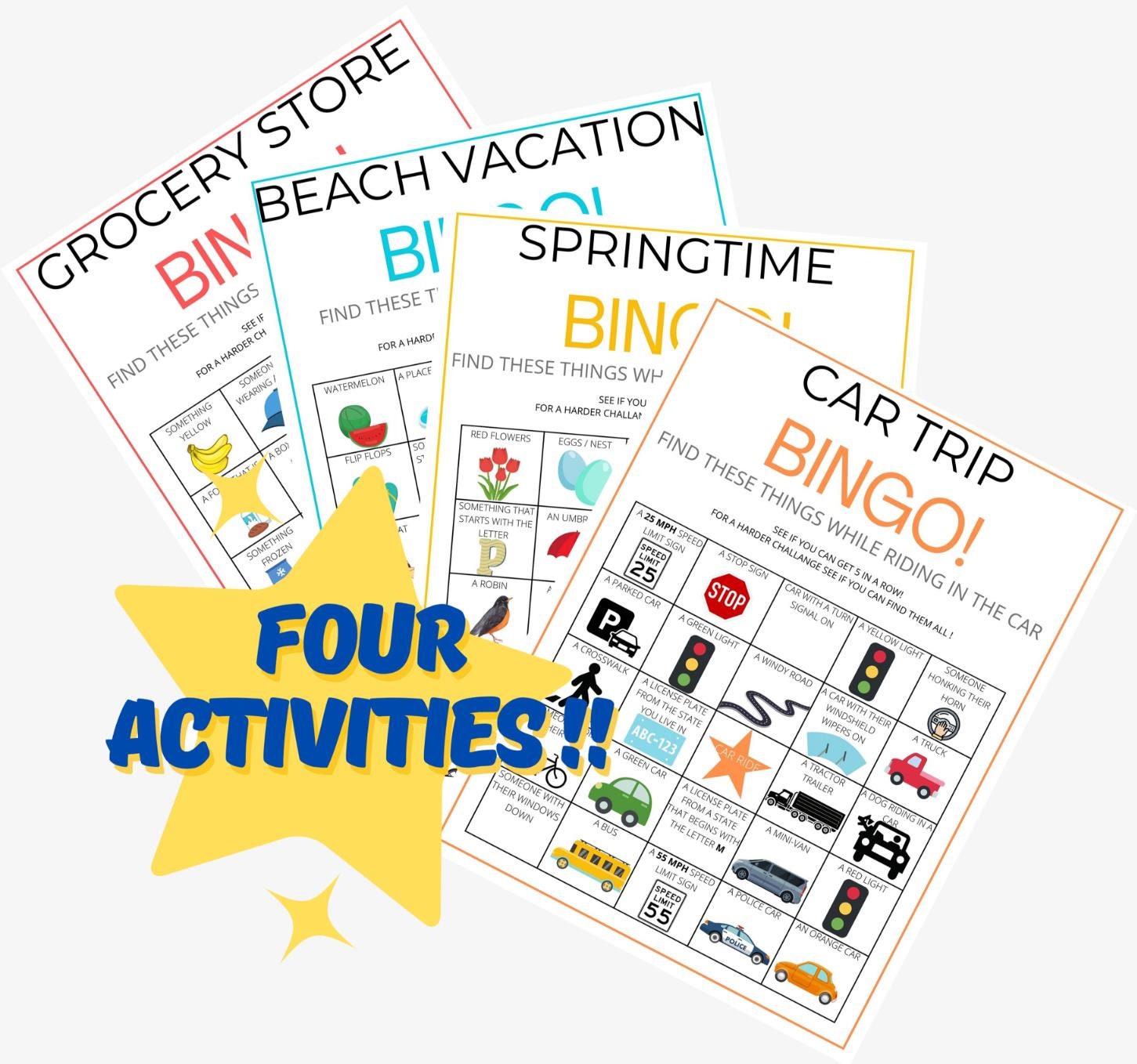 Kids Bingo Activity Pack - Etsy