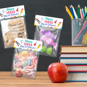 100th Day of School Treat Tags, 100th Day Treat Bag Tags, 100 Days ...