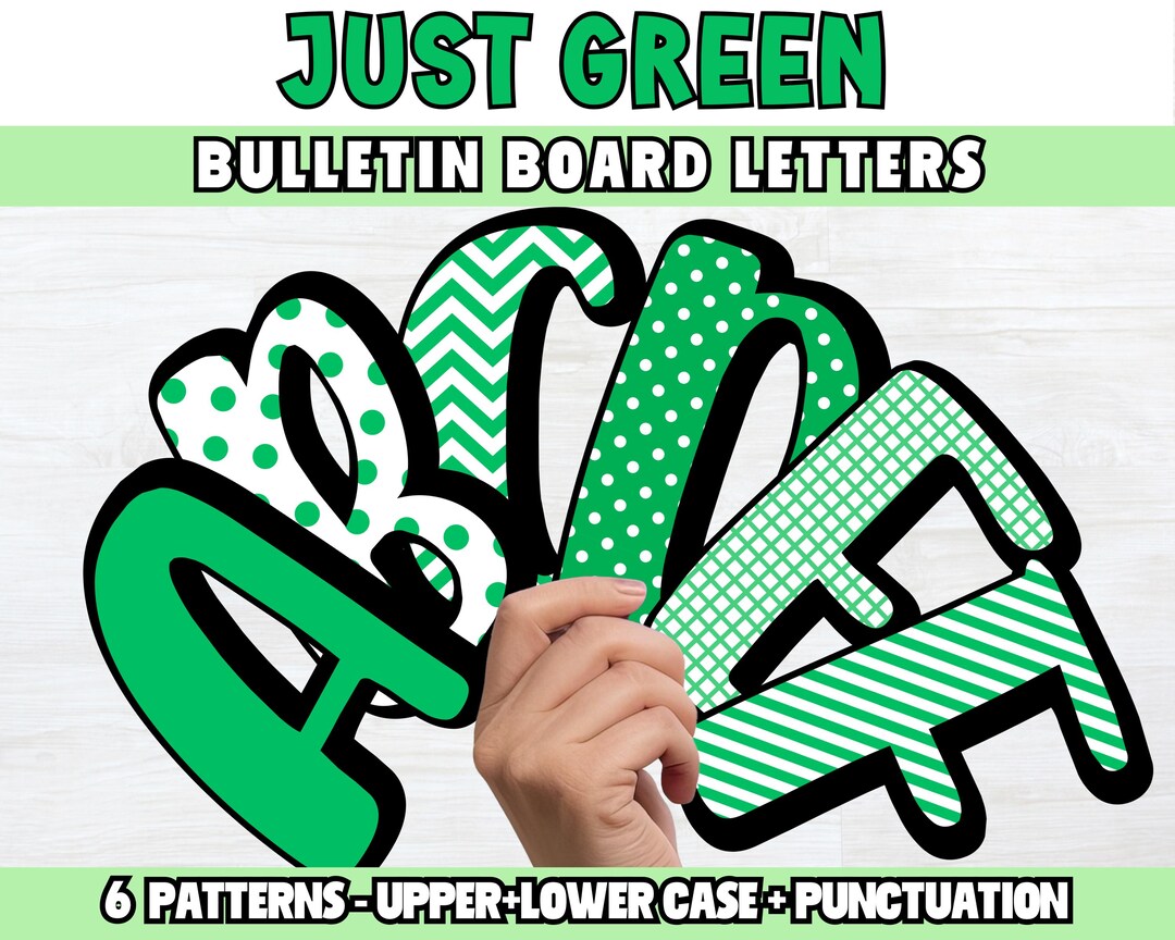 Green Bulletin Board Letters, St Patricks Day Bulletin Board Alphabet ...