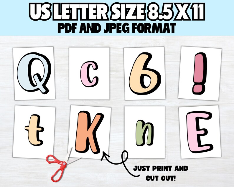 Soft Spring Colors Bulletin Board Letters, Pastel Colors Bulletin ...