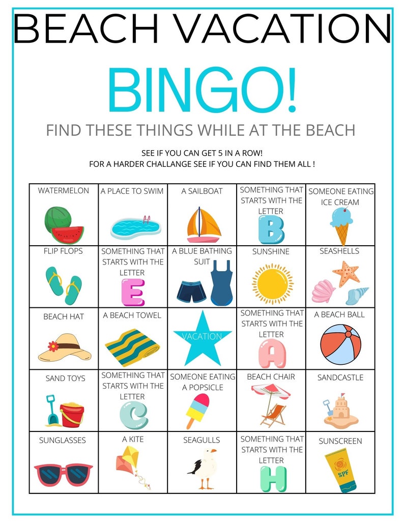 Kids Bingo Activity Pack - Etsy