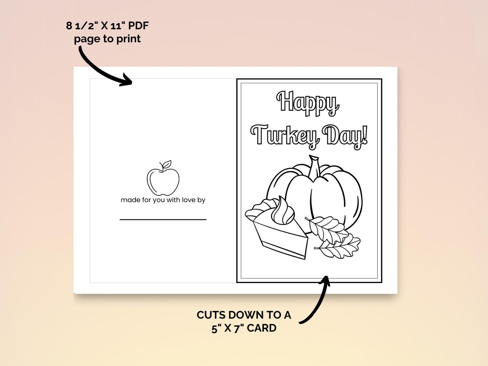 Thanksgiving Kids Coloring Cards, Kids Thanksgiving Craft Activity ...