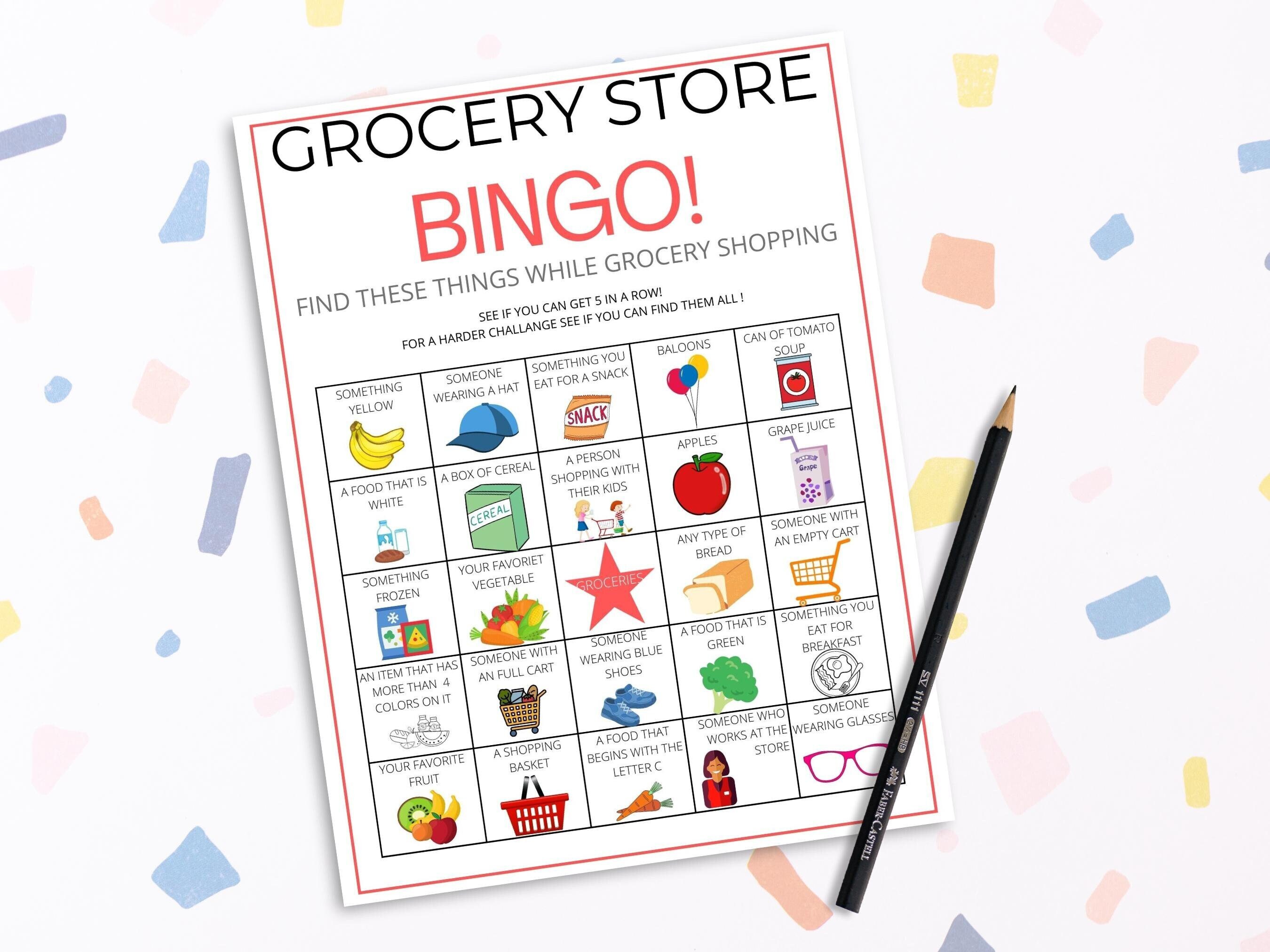 Kids Grocery Store Bingo Game, Kids Printable Game, Kids Bingo Game ...