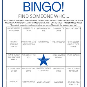 Family Reunion Just Bingo Activity Pack - Etsy