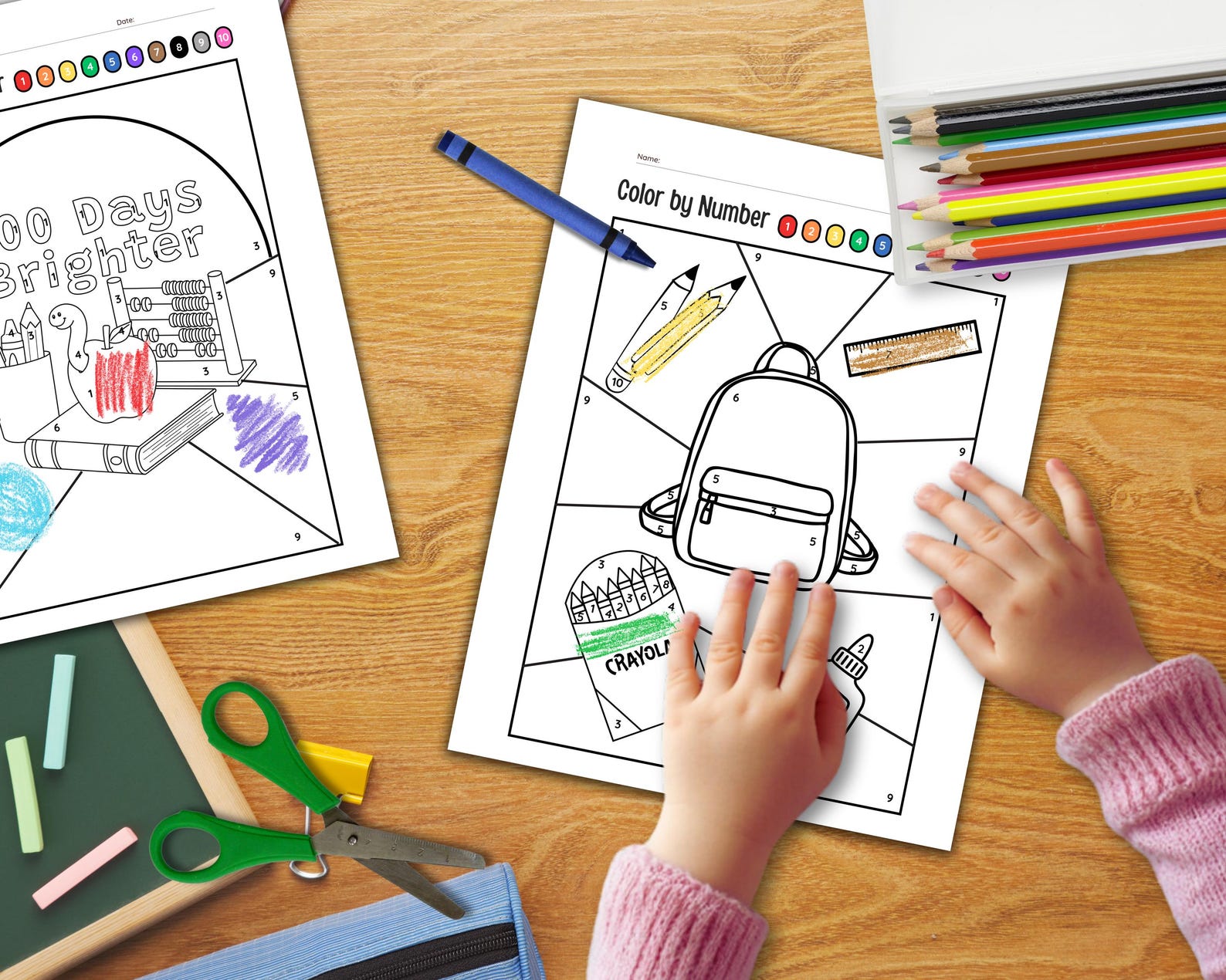 100th Day of School Color by Number, Kids 100th Day of School Coloring ...