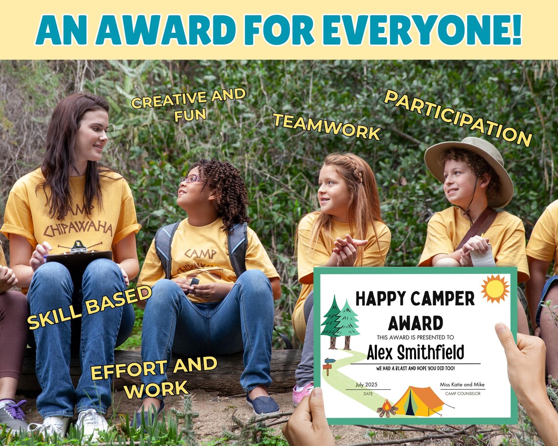 Editable Camp Awards, Funny Camp Awards, Summer Camp Awards, Camp ...