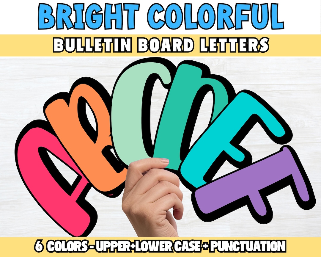 Bright Colorful Bulletin Board Letters, Rainbow Colors Bulletin ...