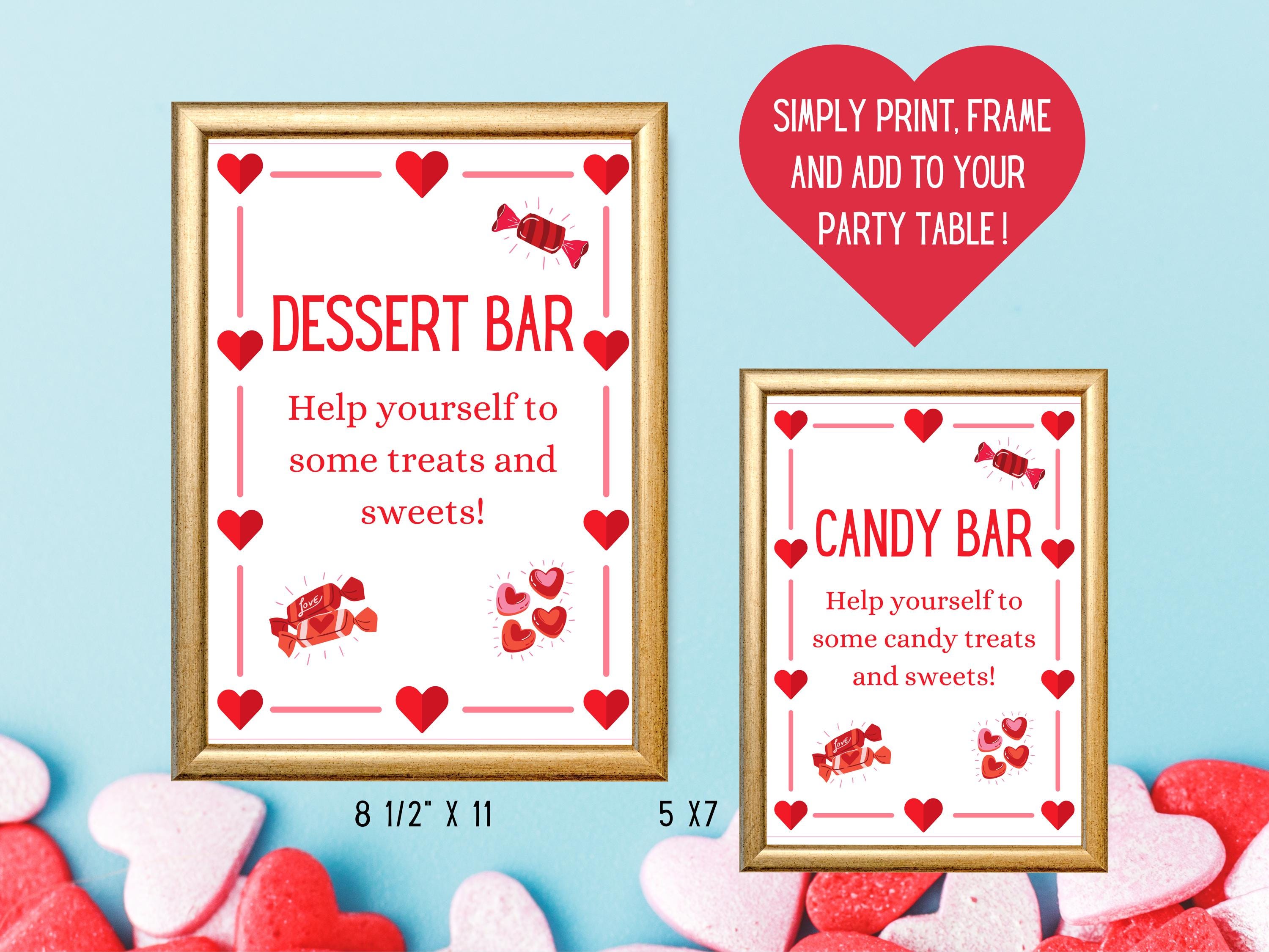 Valentines Candy Bar Sign, Valentine's Day Dessert Table Sign, Candy ...