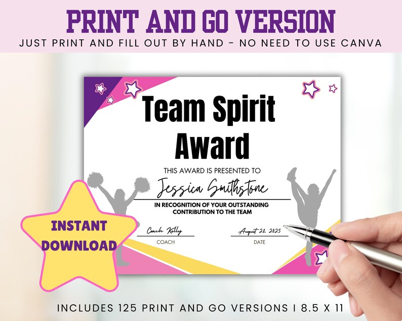 Editable Cheerleading Awards, Funny Cheerleading Awards, End of Season ...