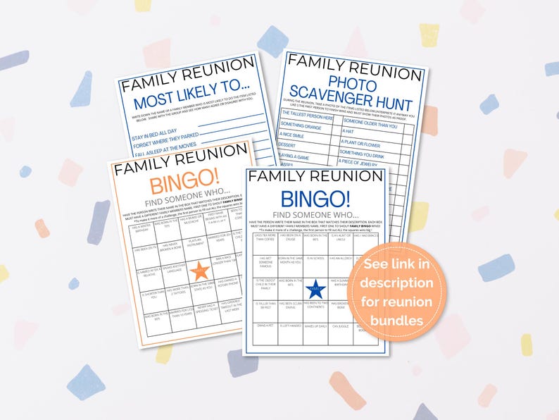 Family Reunion Wacky Skills Bingo, Reunion Games, Download Game, Family ...