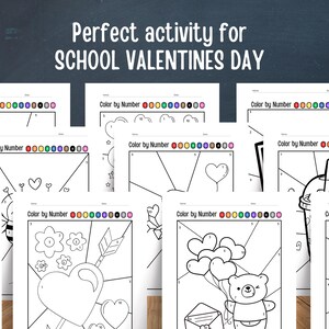 Valentines Day Color by Number, Kids Valentines Day Coloring Pages ...
