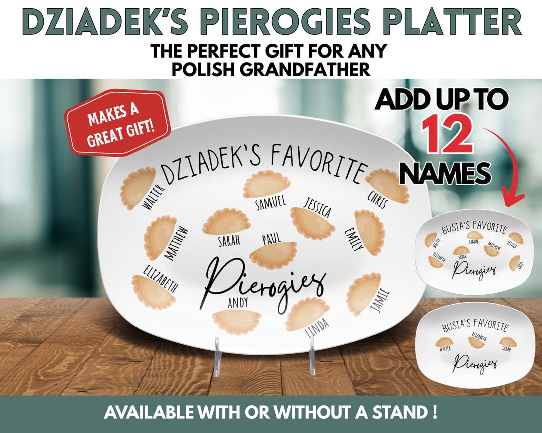 Dziadek's Favorite Pierogies, Custom Platter for Polish Grandfather ...