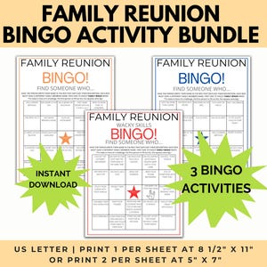 Family Reunion - Just Bingo Activity Pack, Family Reunion Games ...