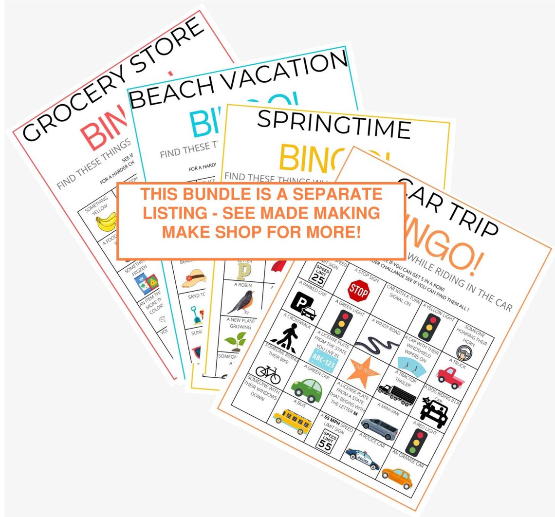 Kids Grocery Store Bingo Game - Etsy
