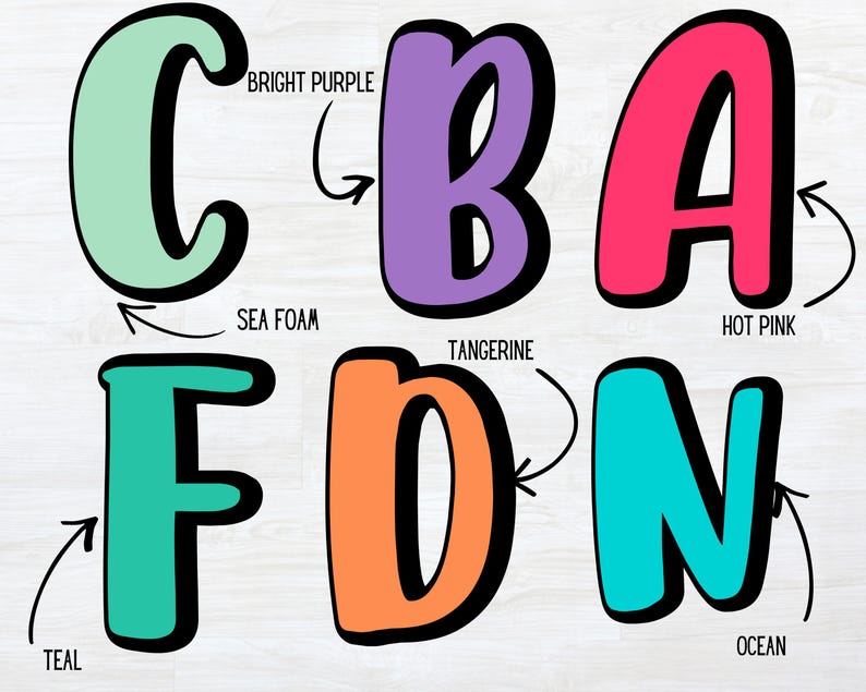 Bright Colorful Bulletin Board Letters, Rainbow Colors Bulletin ...
