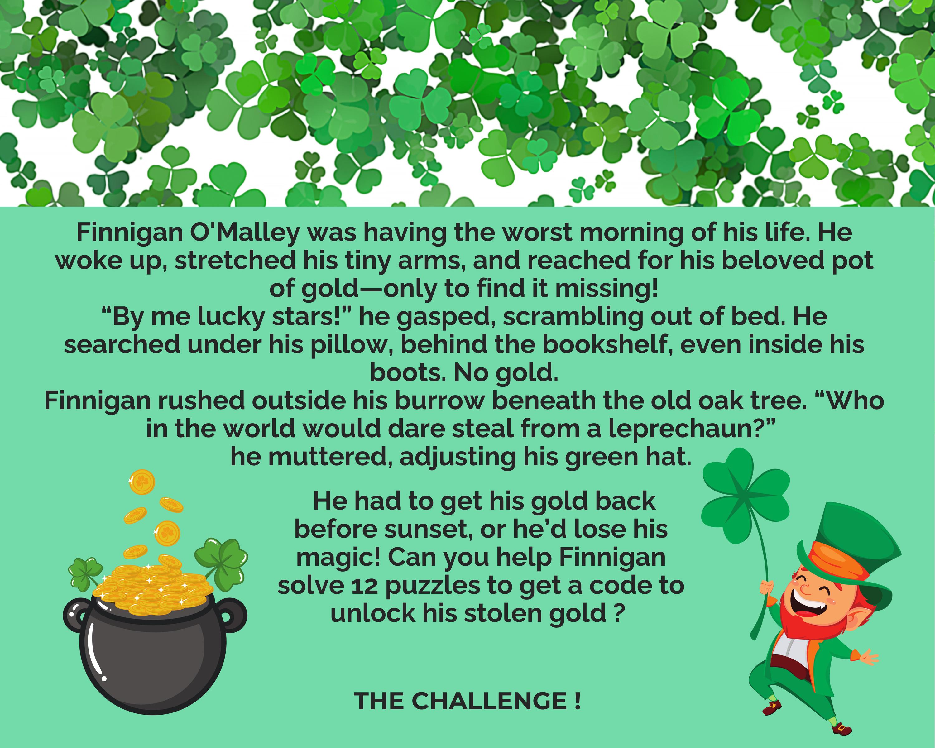St Patrick's Day Escape Room for Kids, Printable Escape Room for Kids ...