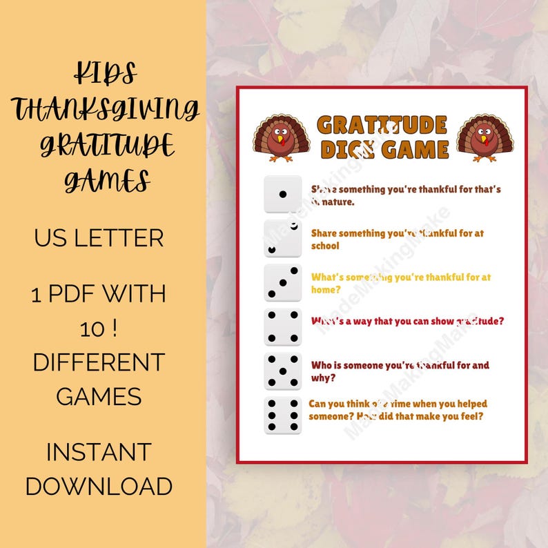 Kids Thanksgiving Gratitude Games, Kids Thanksgiving Activity ...