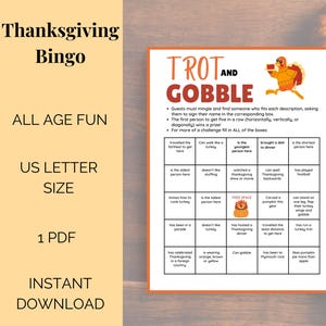 Thanksgiving Bingo, Thanksgiving Dinner Game, Thanksgiving Family ...